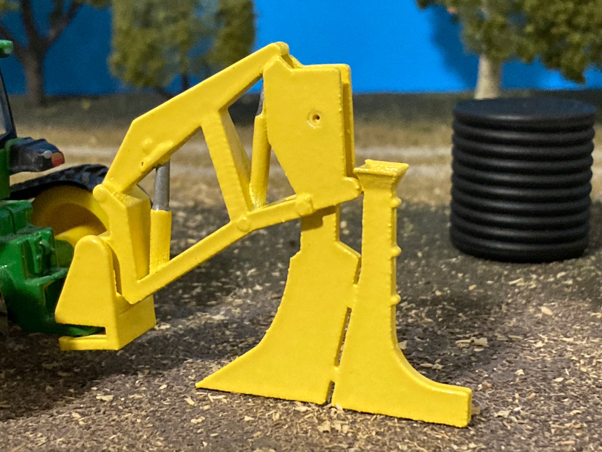 1/64 Tile Plow Set w/ Tile Roll and Stringer Cart (yellow) – 2 Scale ...