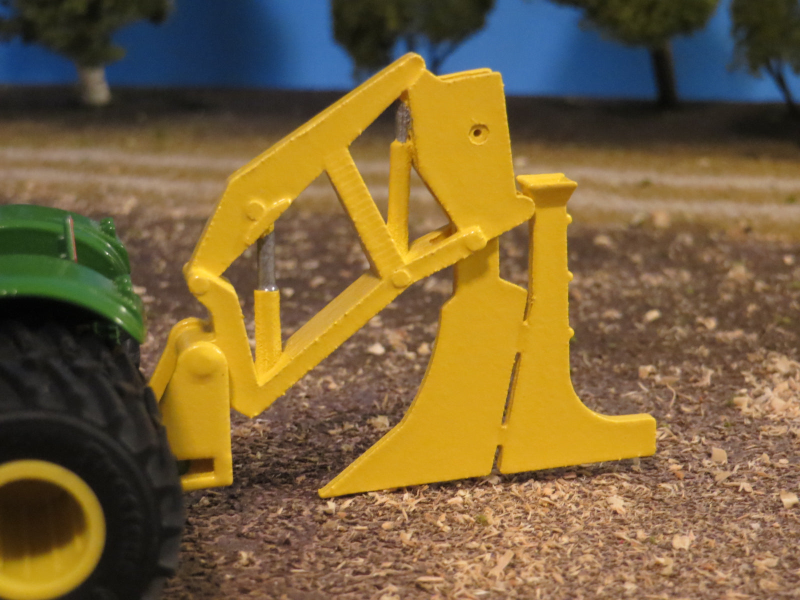 1/64 Tile Plow for Tractor Mount (yellow) – 2 Scale Fabrications